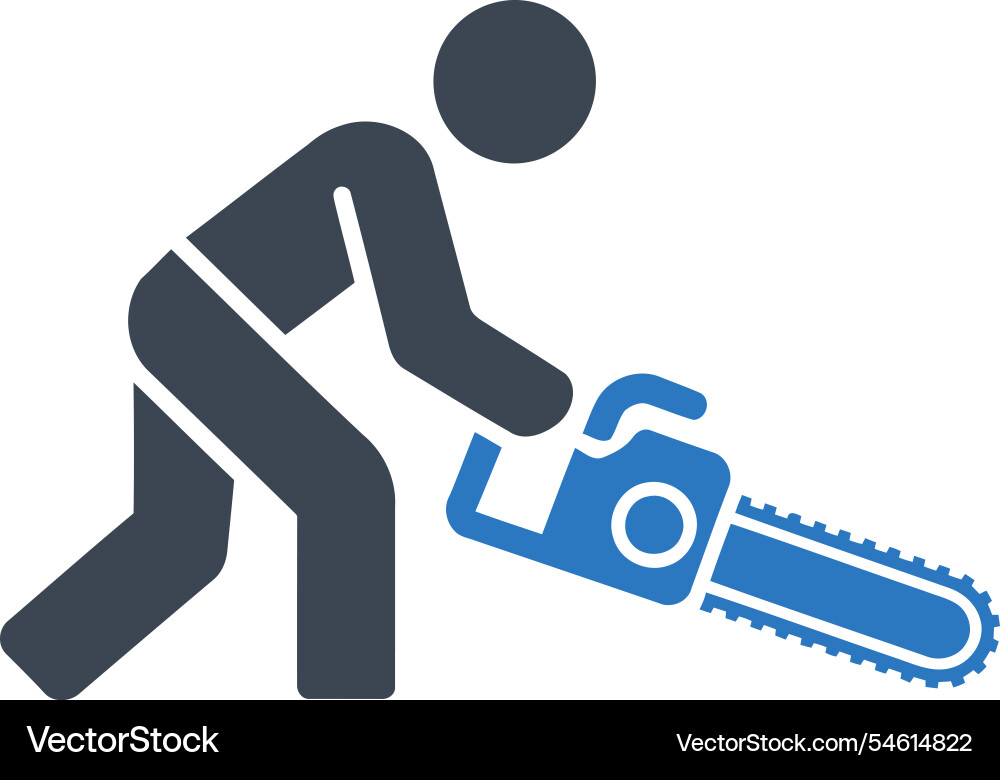 Chainsaw worker icon Royalty Free Vector Image