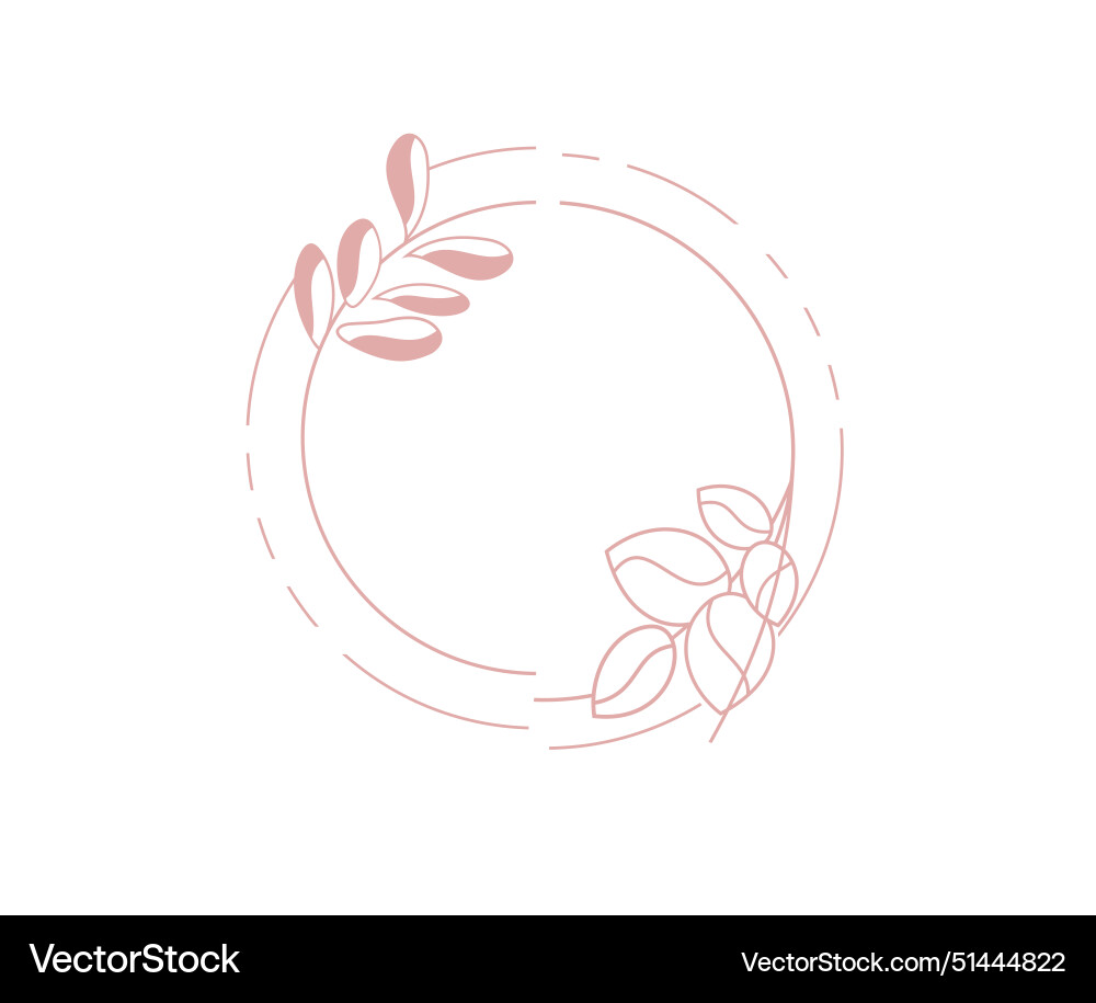 Circle leaf frame logo Royalty Free Vector Image