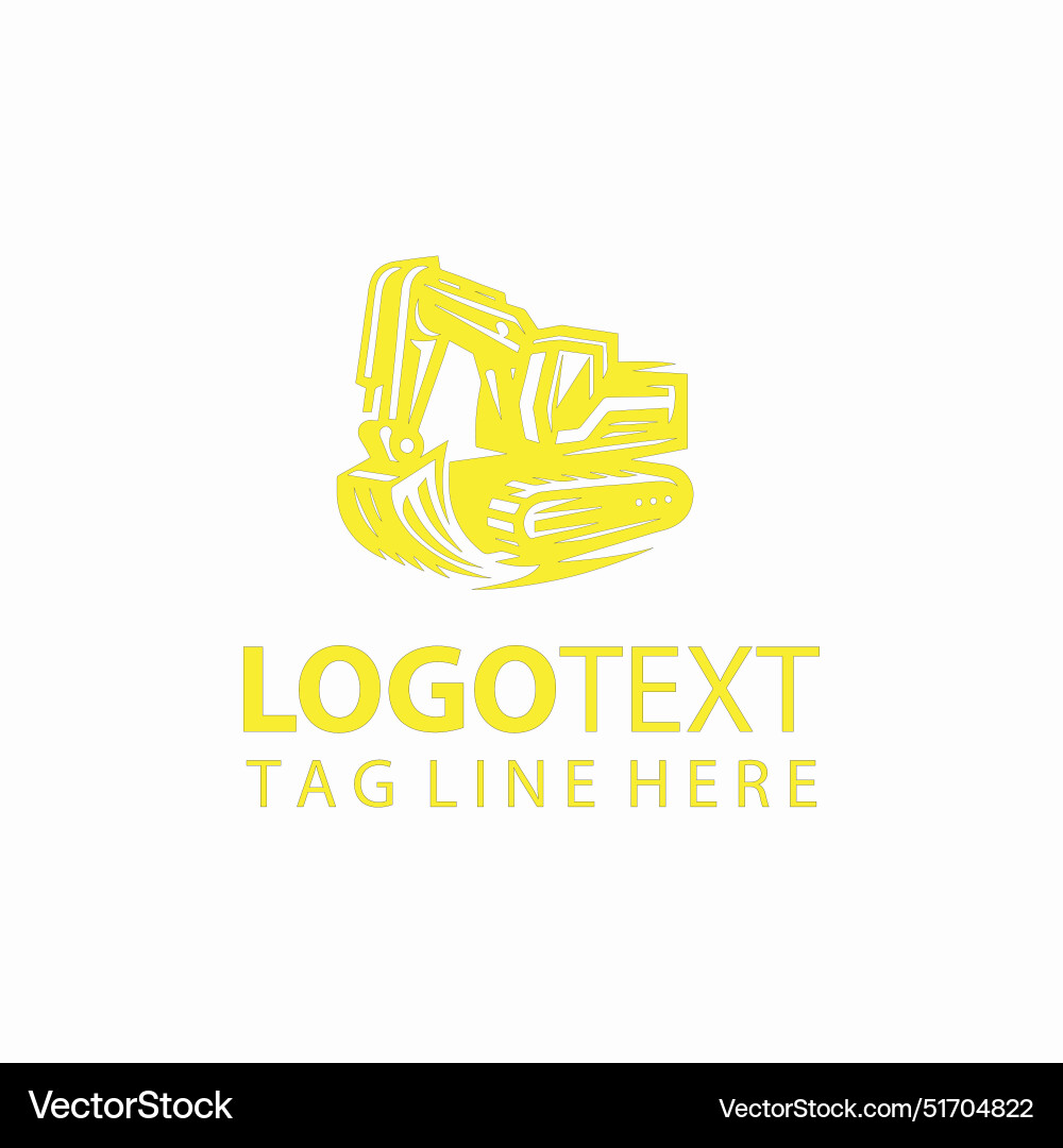 Excavator machine logo Royalty Free Vector Image
