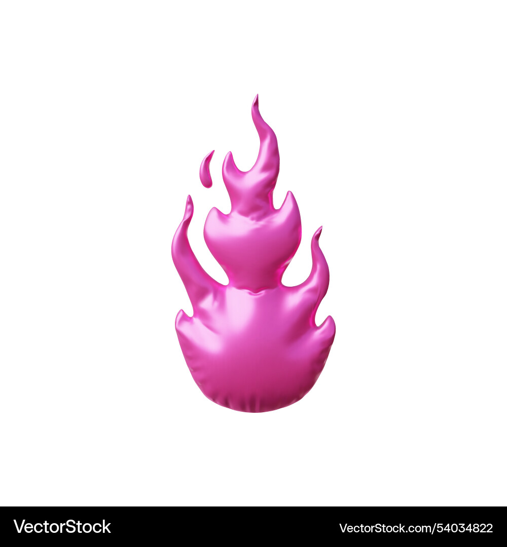 Realistic pink bonfire or campfire inflated Vector Image