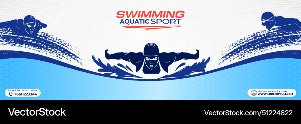 Swimming sport banner background Royalty Free Vector Image