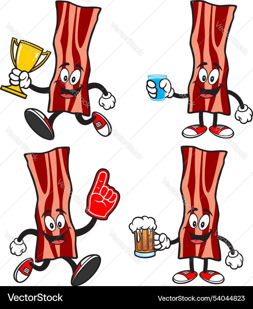Bacon character set 03 Royalty Free Vector Image