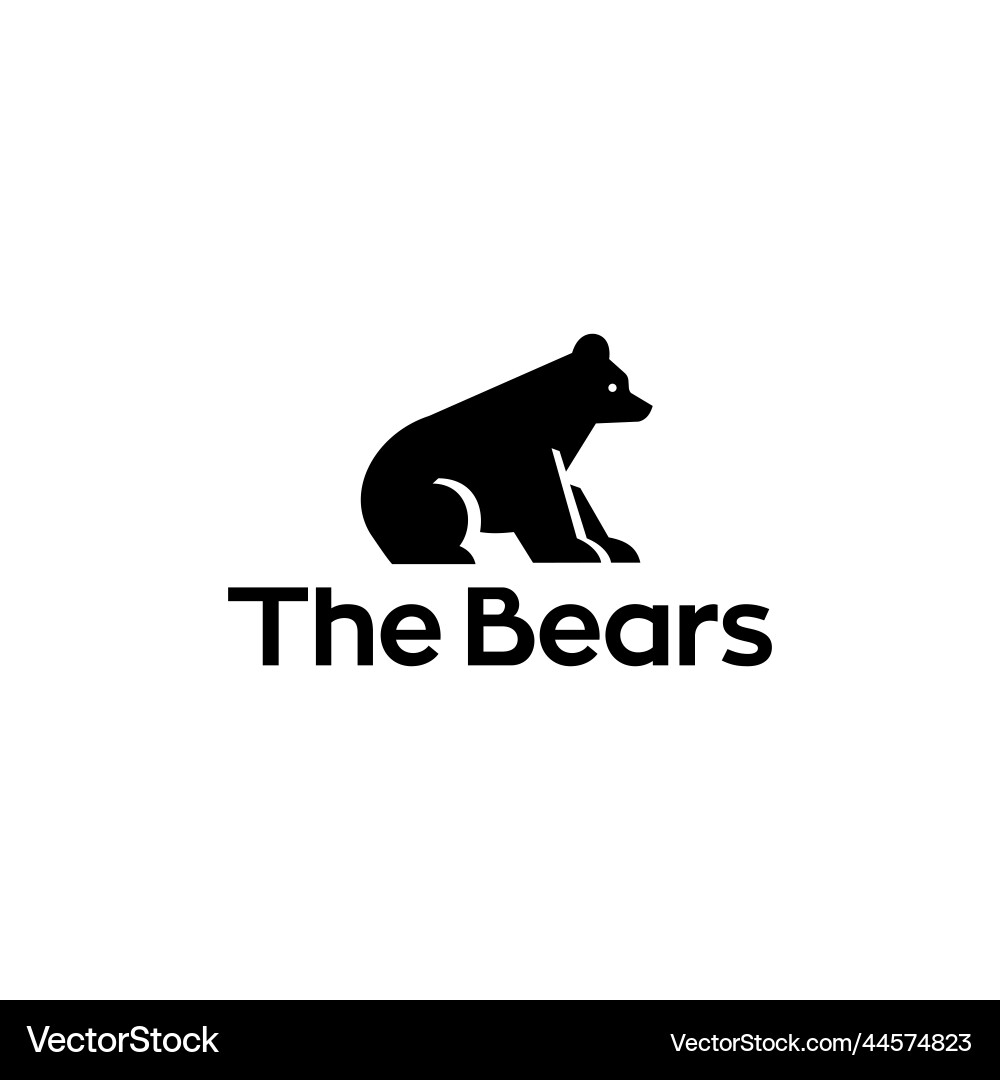 Bear logo icon design simple animal silhouette Vector Image