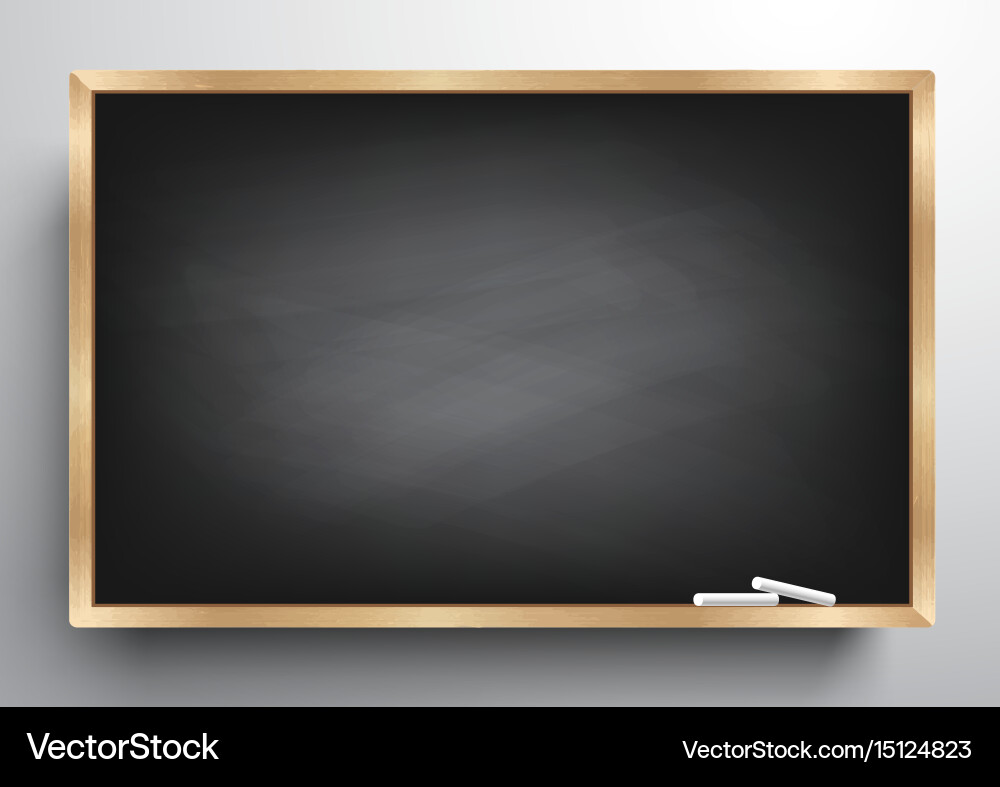 Blackboard background and wooden frame Royalty Free Vector