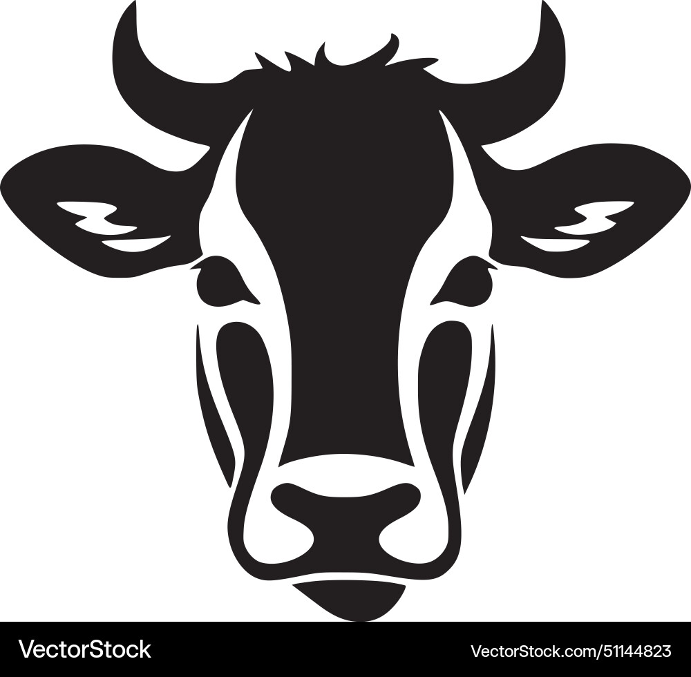 Cow - minimalist and flat logo Royalty Free Vector Image