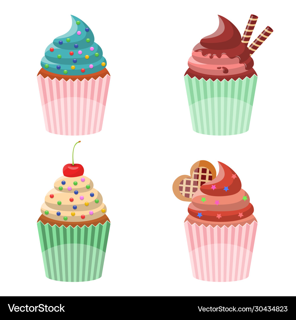 Delicious cupcake Royalty Free Vector Image - VectorStock