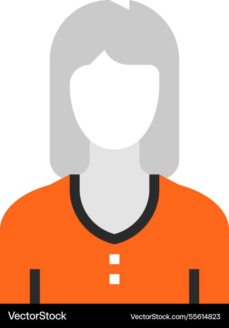 Female avatar flat line web icon concept Vector Image