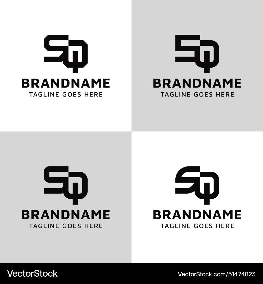 Letters sq monogram logo set suitable for any Vector Image