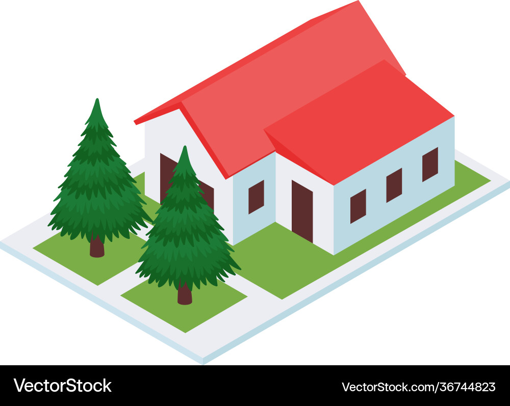Private house city composition Royalty Free Vector Image