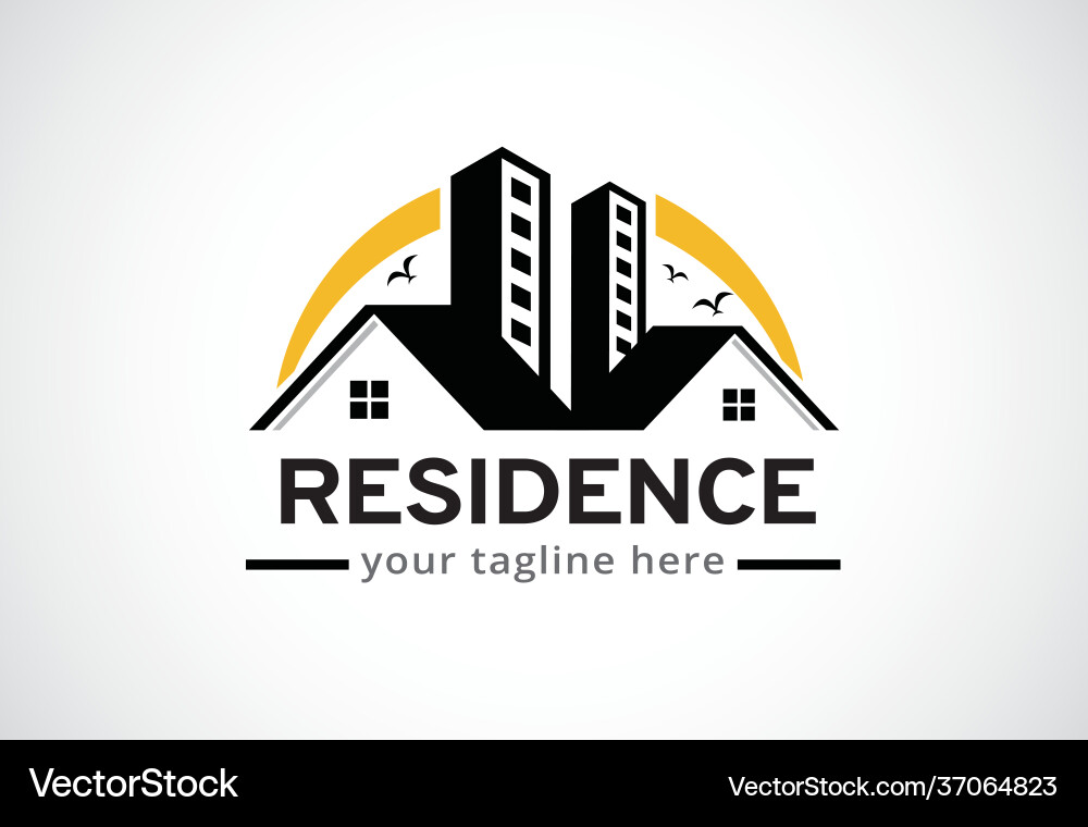 Residence logo template design Royalty Free Vector Image