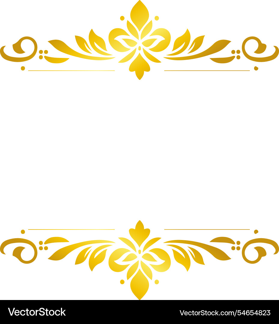 Simple gold border top and bottom Royalty Free Vector Image