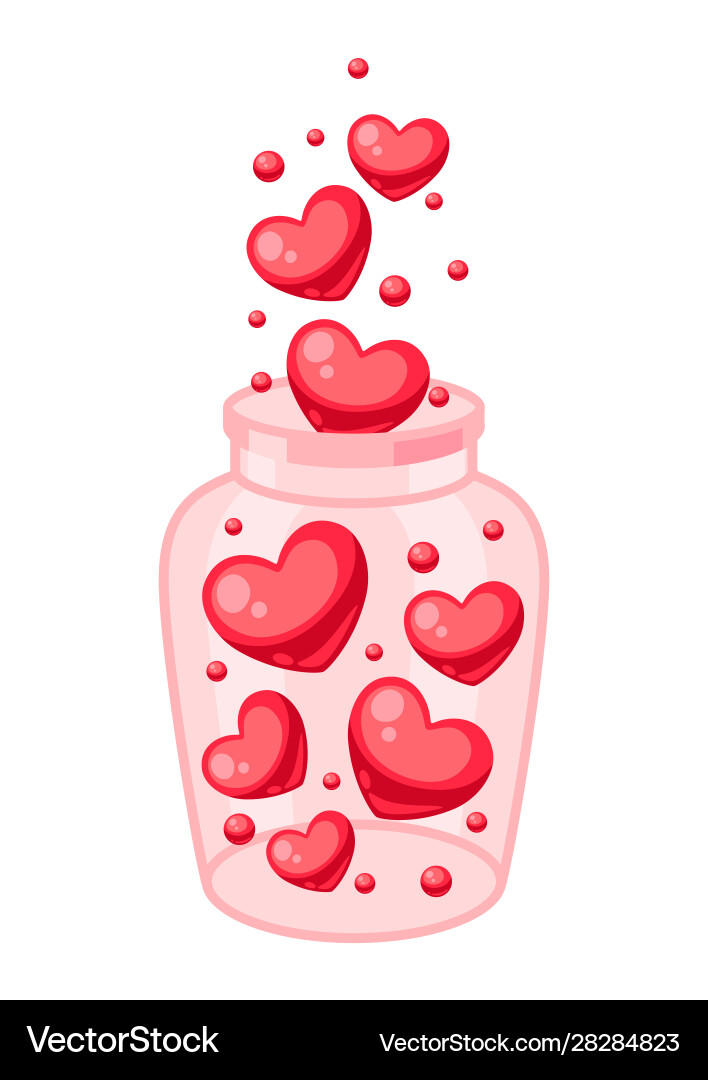 Valentines Day Heart Jar Royalty Free Vector Image