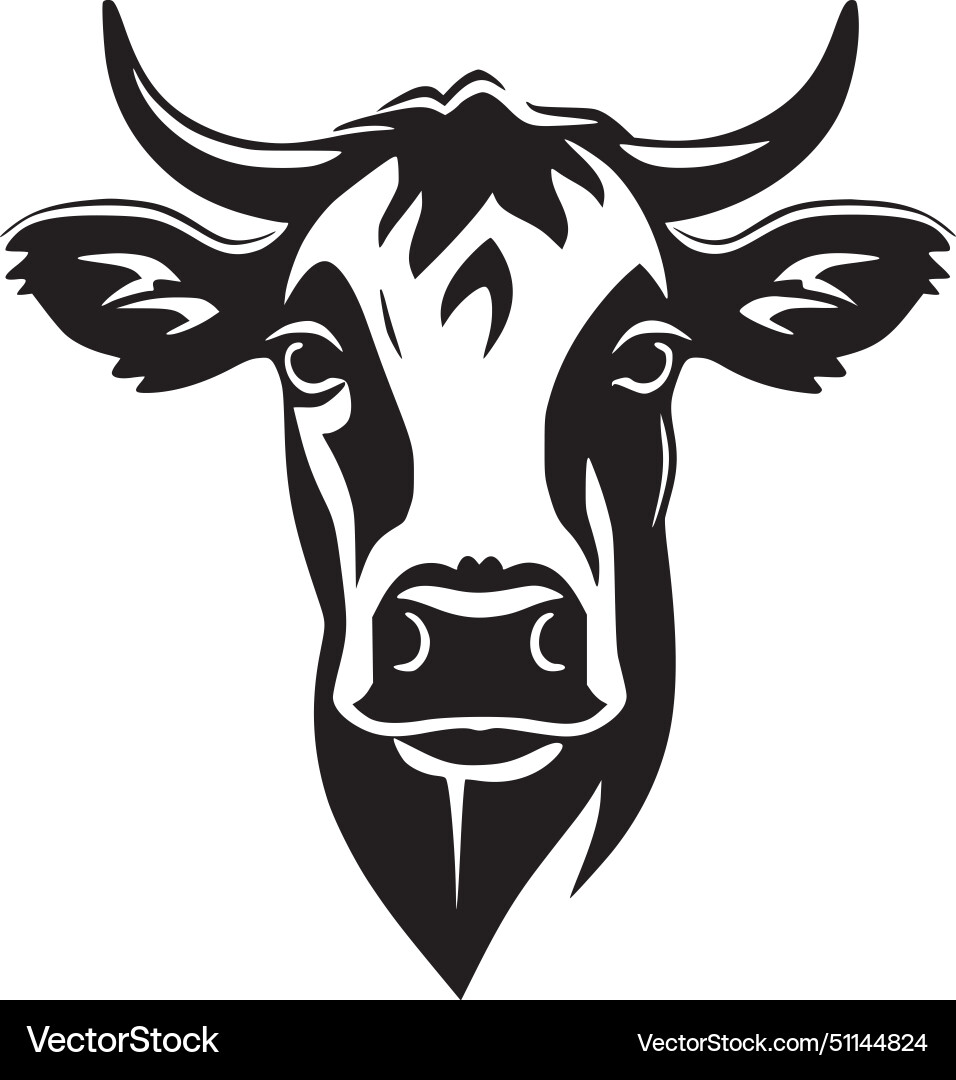 Cow - black and white Royalty Free Vector Image