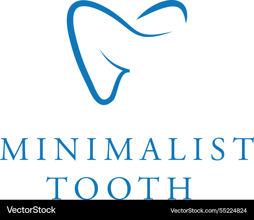 Dental tooth minimalist clean logo Royalty Free Vector Image