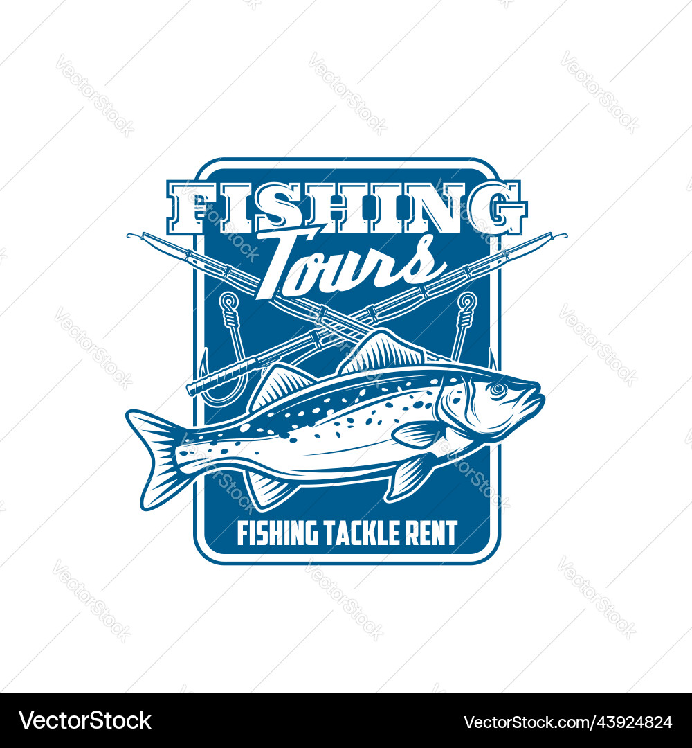 Fishing Tours & Tackle Icon Royalty Free Vector Image