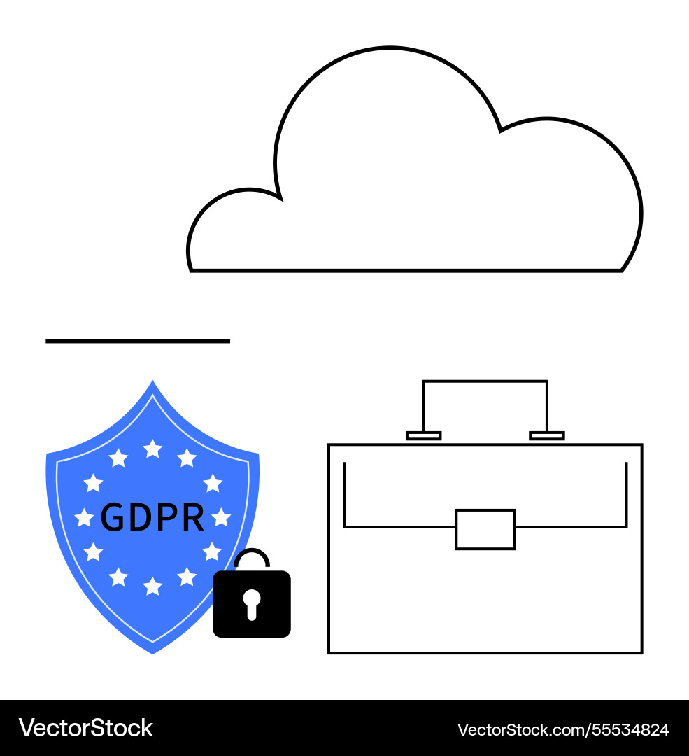 Gdpr compliance with cloud security data privacy Vector Image