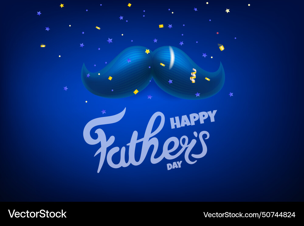 Happy fathers day greeting card with blue Vector Image