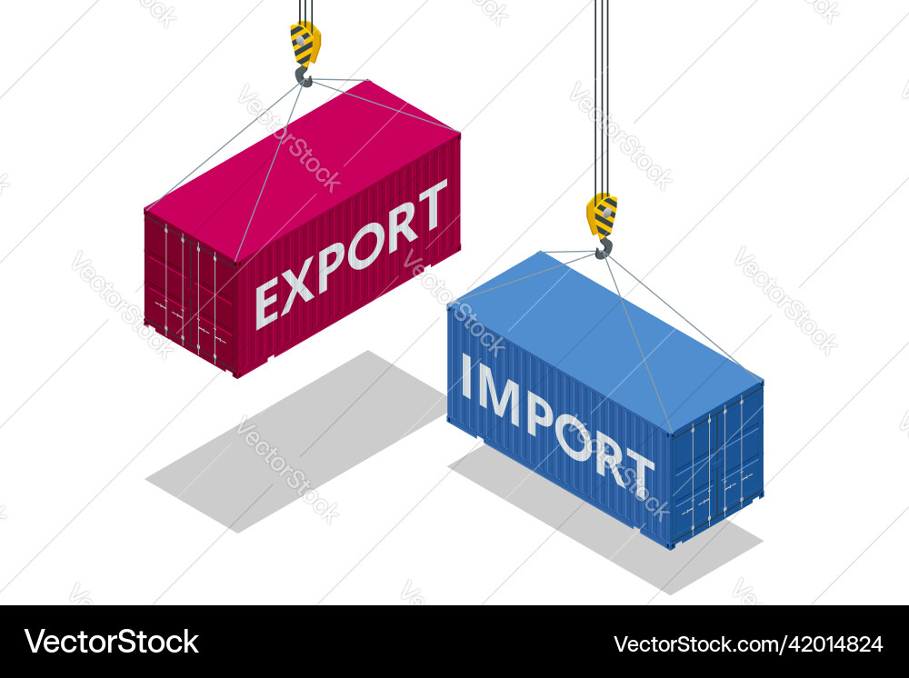 Isometric global trade distribution and logistics Vector Image
