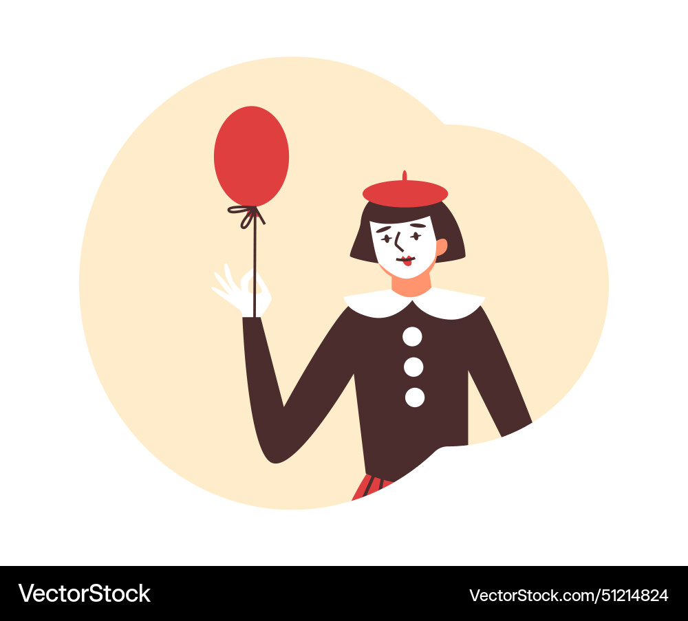 Mime with balloon Royalty Free Vector Image - VectorStock