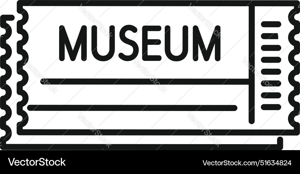 Museum ticket icon representing art gallery entry Vector Image