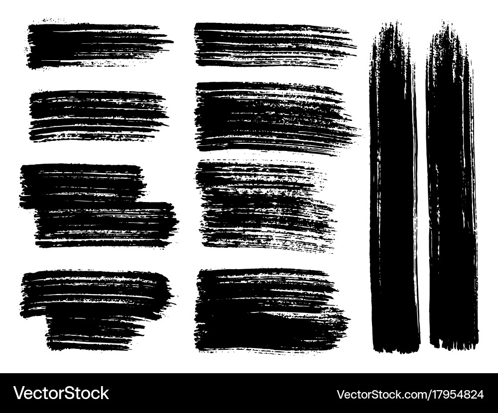 Painted grunge stripes set Royalty Free Vector Image