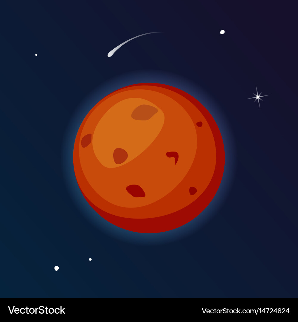 Planet mars Royalty Free Vector Image - VectorStock