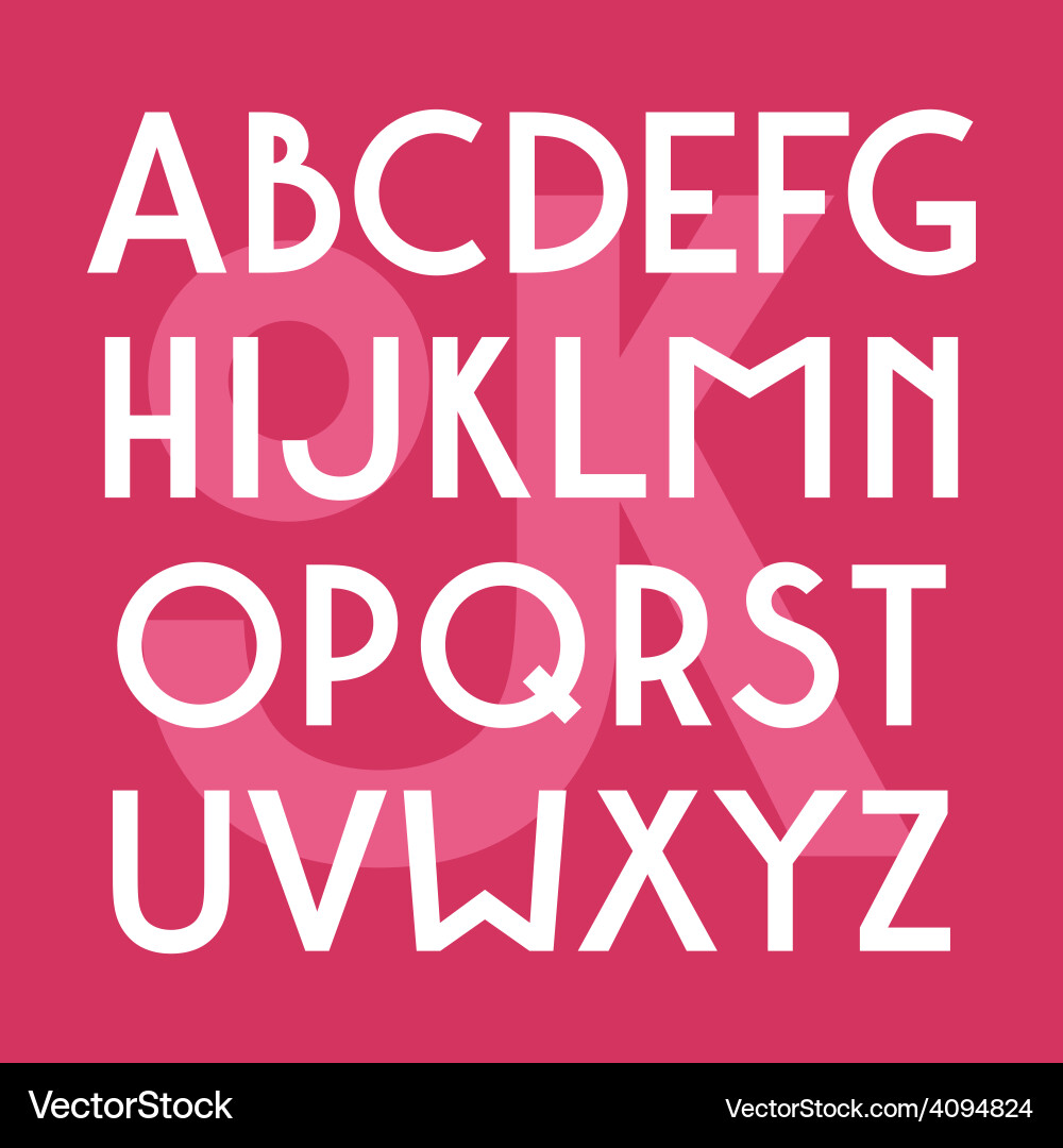 Sans serif font bold in classic style Royalty Free Vector