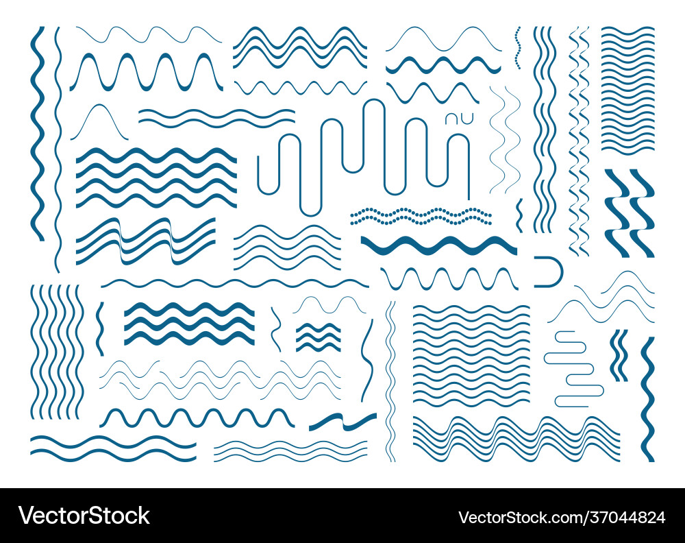 Einfache wavy Line Design Elemente Set Lizenzfreier Vektor