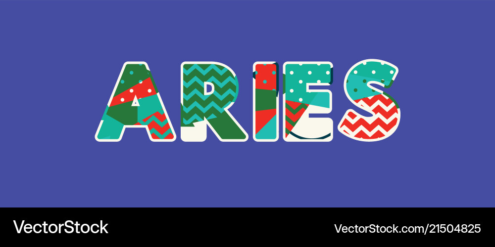 Aries concept word art Royalty Free Vector Image