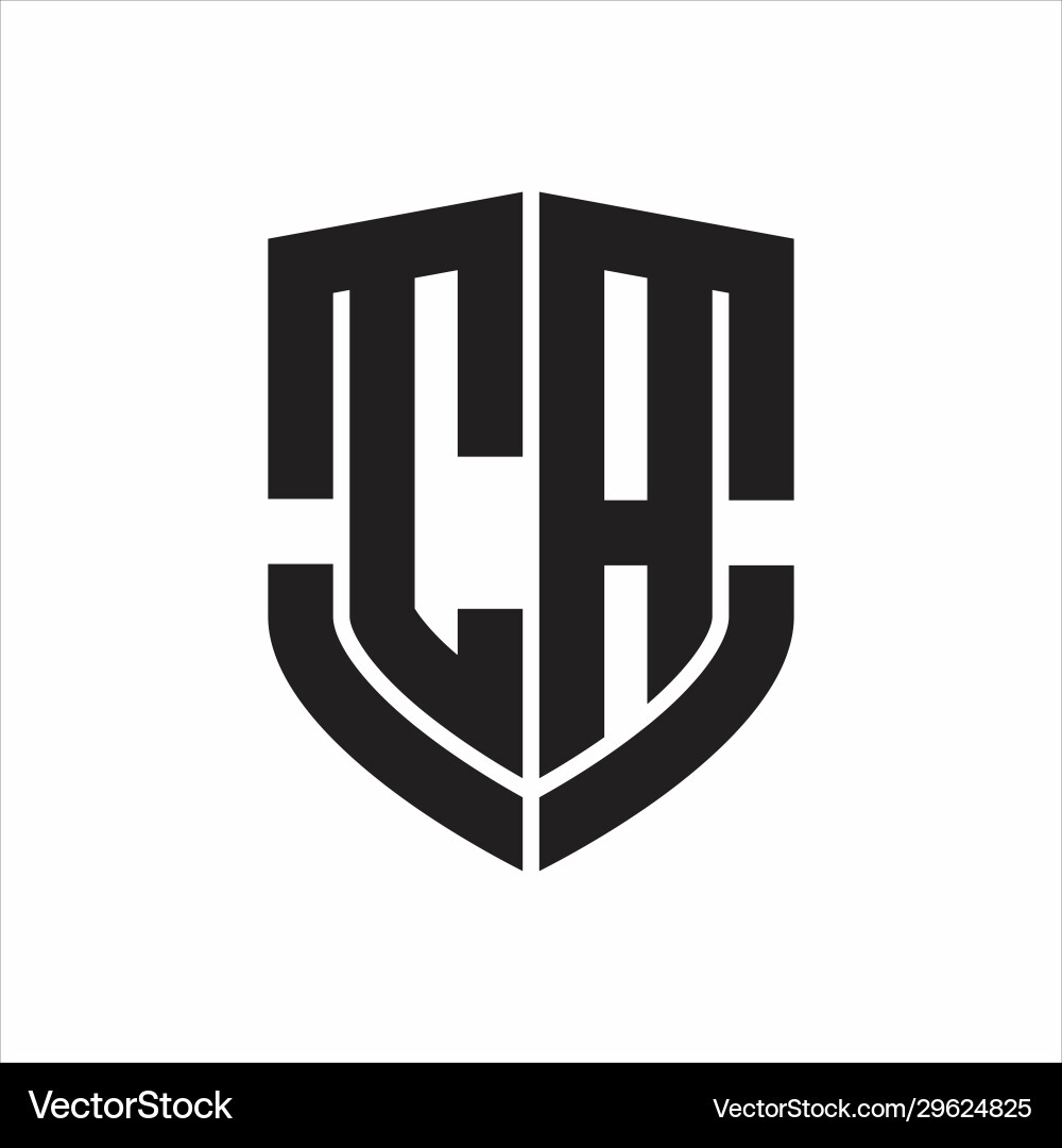 CA Monogram Shield Logo Royalty Free Vector Image