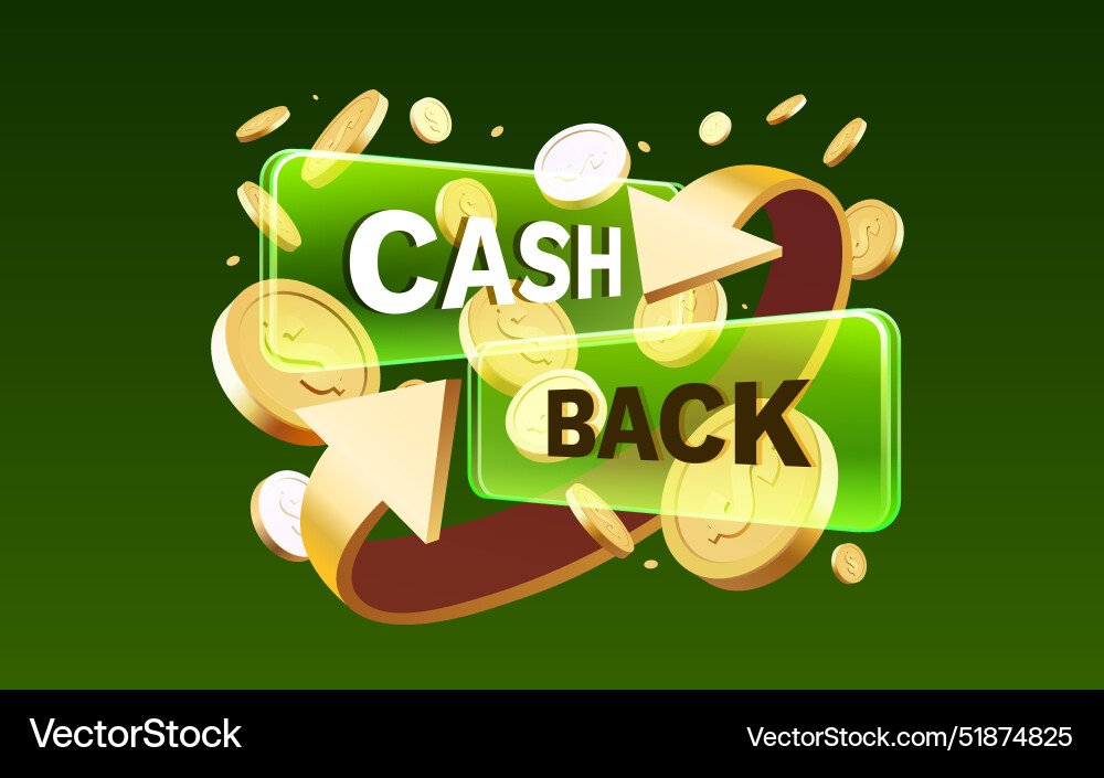 Cash back service financial payment label Vector Image