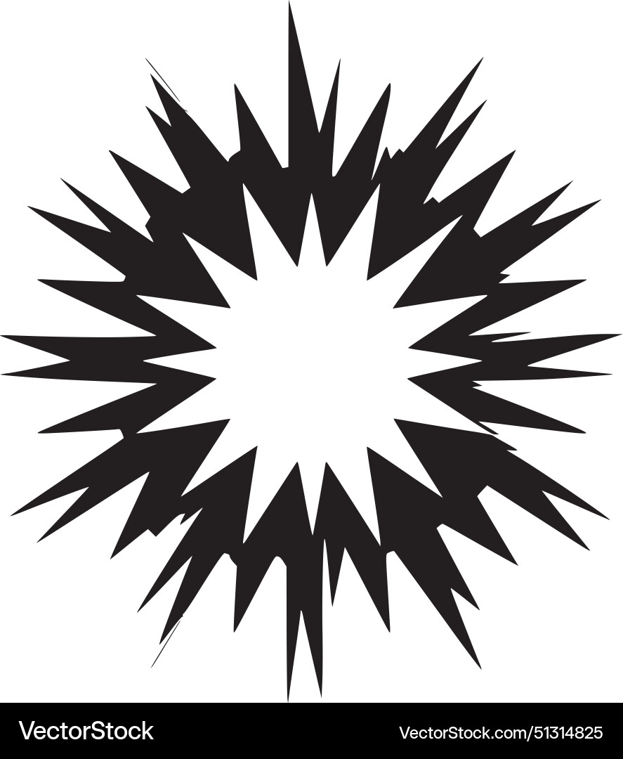 Explosion - black and white isolated icon Vector Image