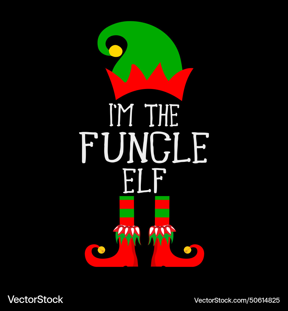 Funcle elf fun uncle funny christmas Royalty Free Vector