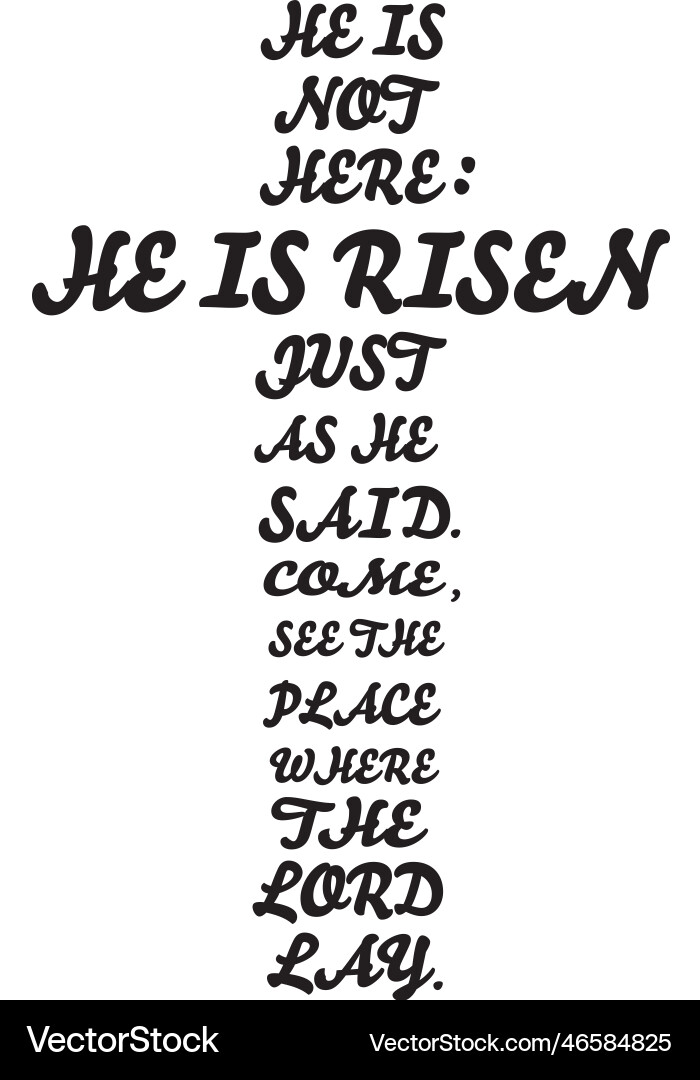 He is risen Royalty Free Vector Image - VectorStock