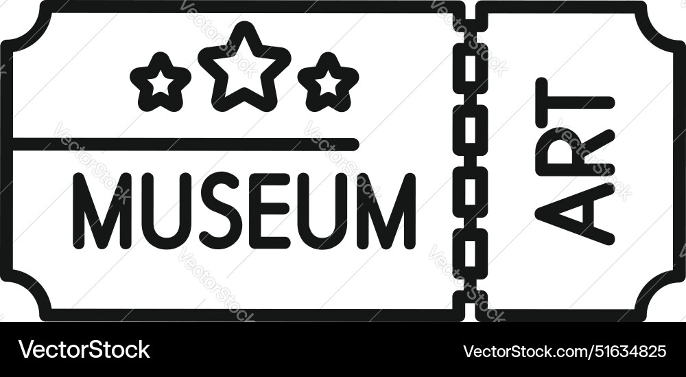 Museum ticket admitting access to art gallery Vector Image