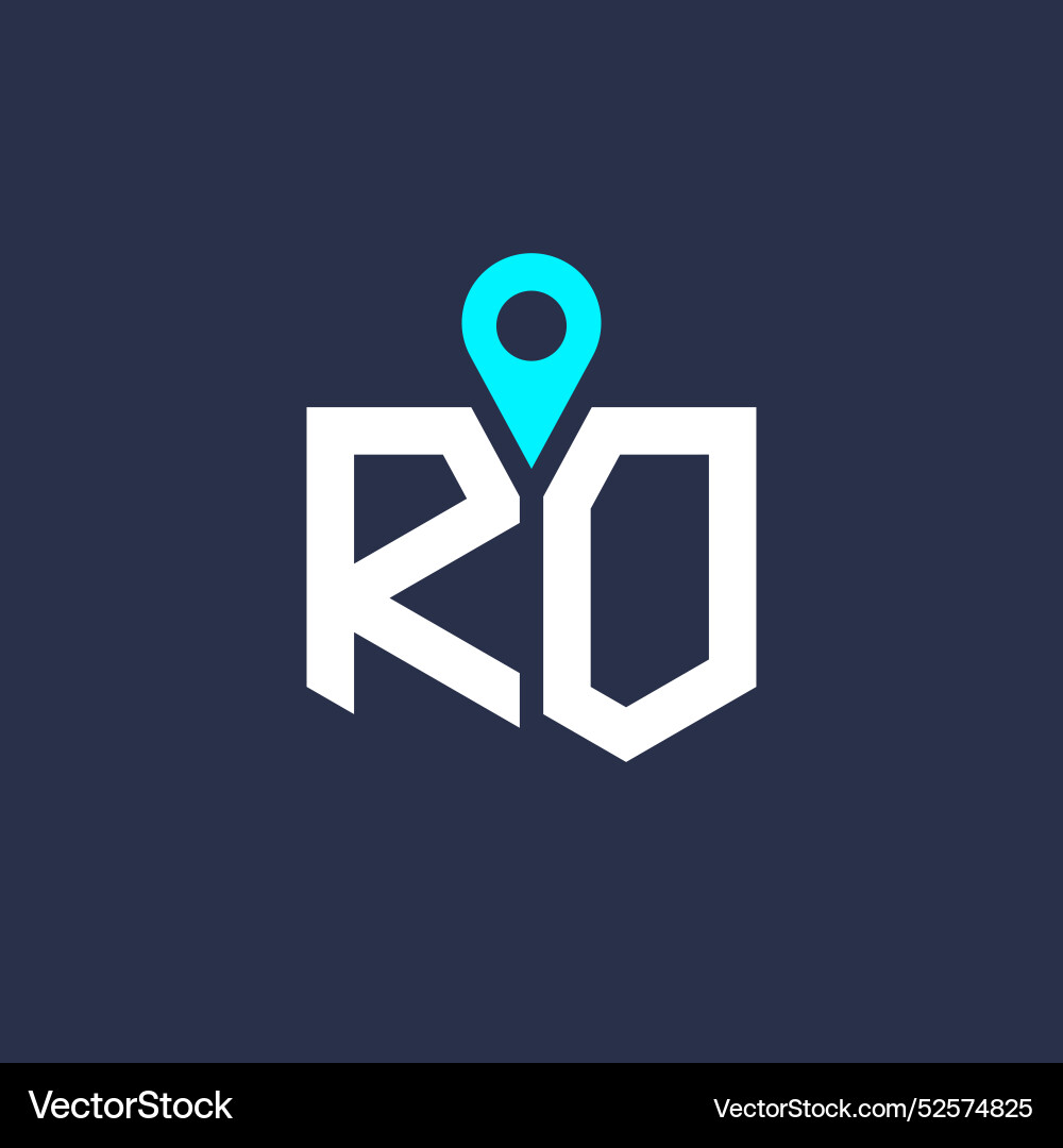 Ro location logo design for recruitment Royalty Free Vector