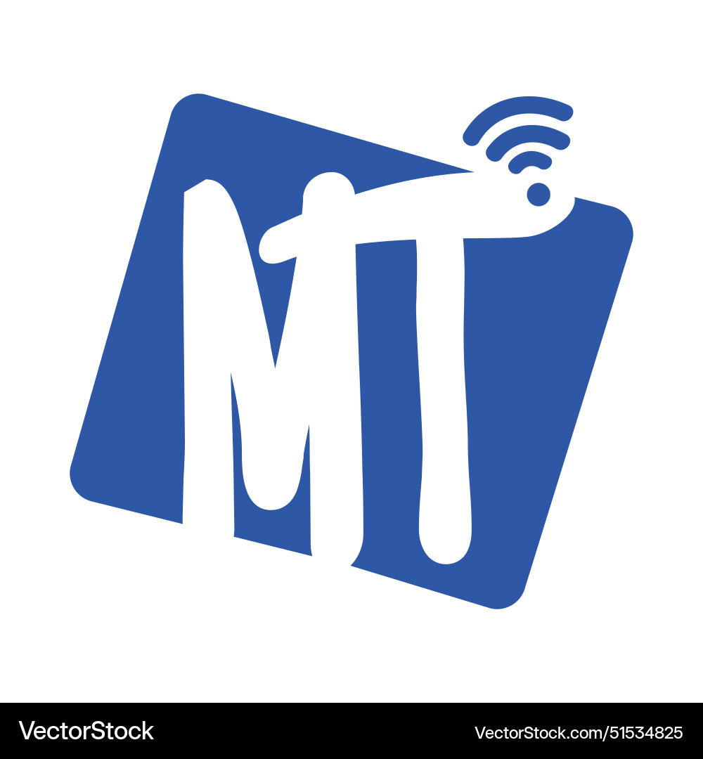 Simple logotype square mt initial letter m t logo Vector Image