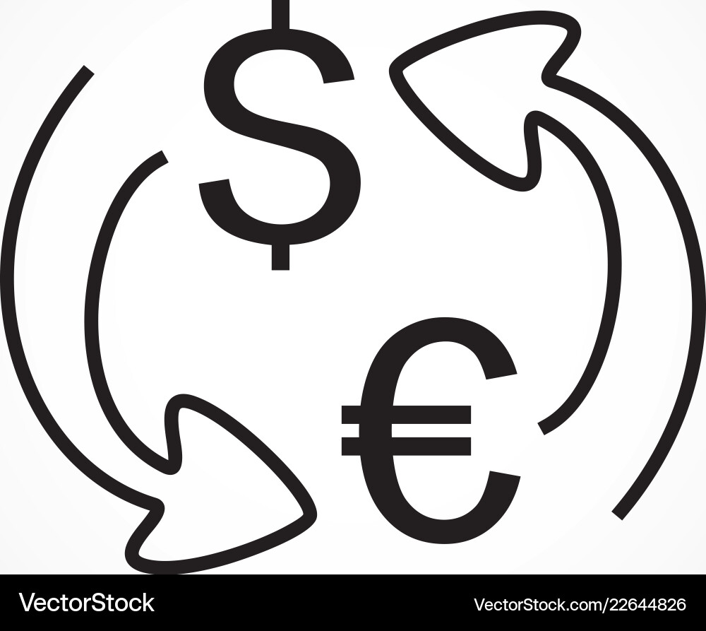 Converting exchange value thin line on white Vector Image