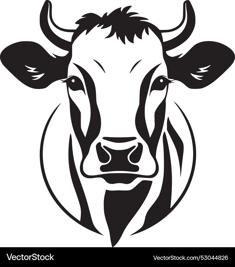 Cow - black and white Royalty Free Vector Image