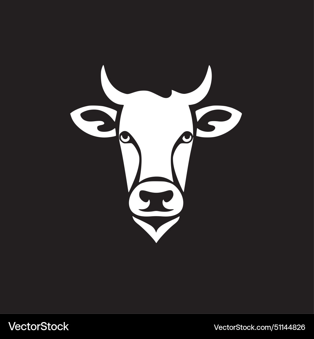 Cow - minimalist and flat logo Royalty Free Vector Image