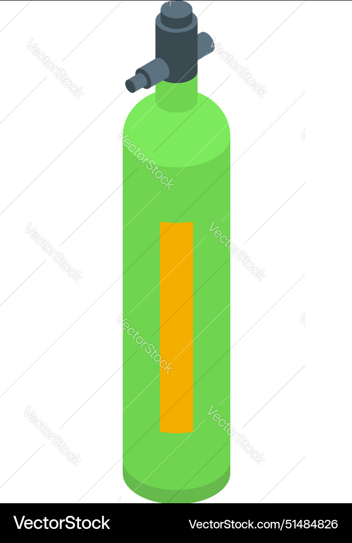 Graphic of a green oxygen cylinder Royalty Free Vector Image