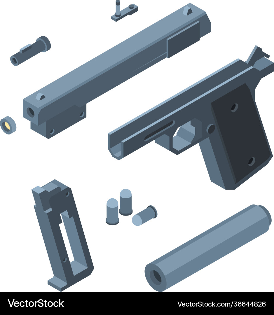 Guns parts weapons for war equipments Royalty Free Vector