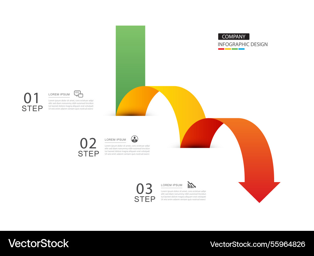 Infographics arrow symbol timeline business steps Vector Image