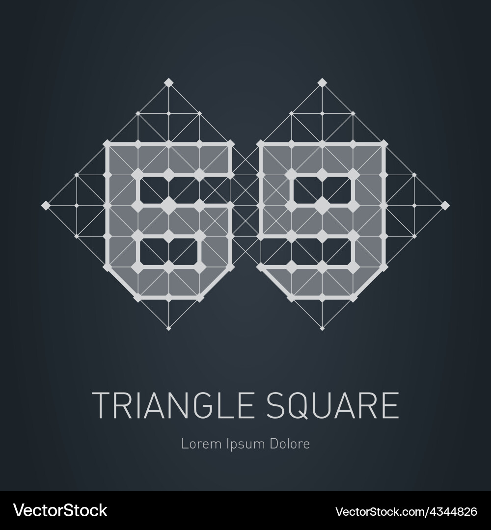 Modern stylish low poly logo with number 69 Vector Image