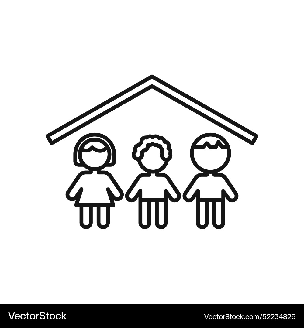 Orphanage house icon black line art logo Vector Image