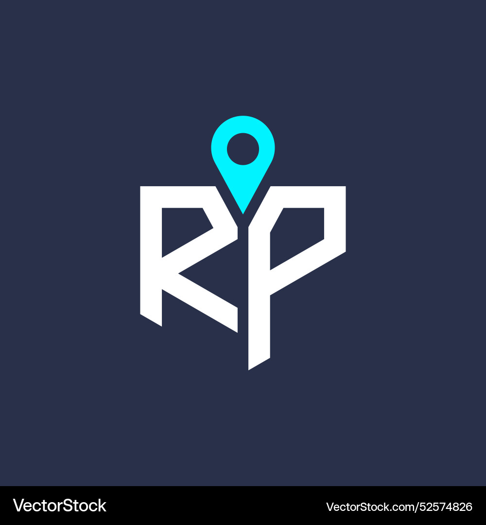Rp location logo design for recruitment Royalty Free Vector