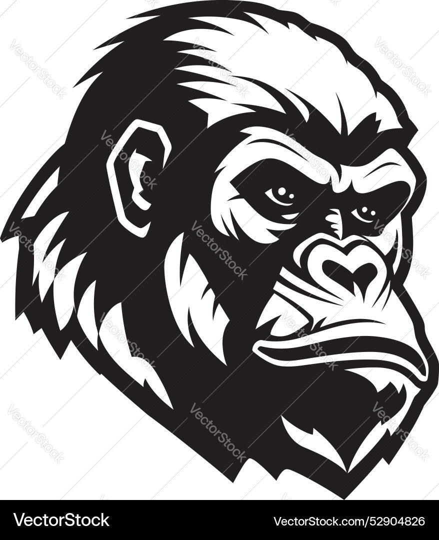 Wildlifes elegance in simplicity gorilla Vector Image