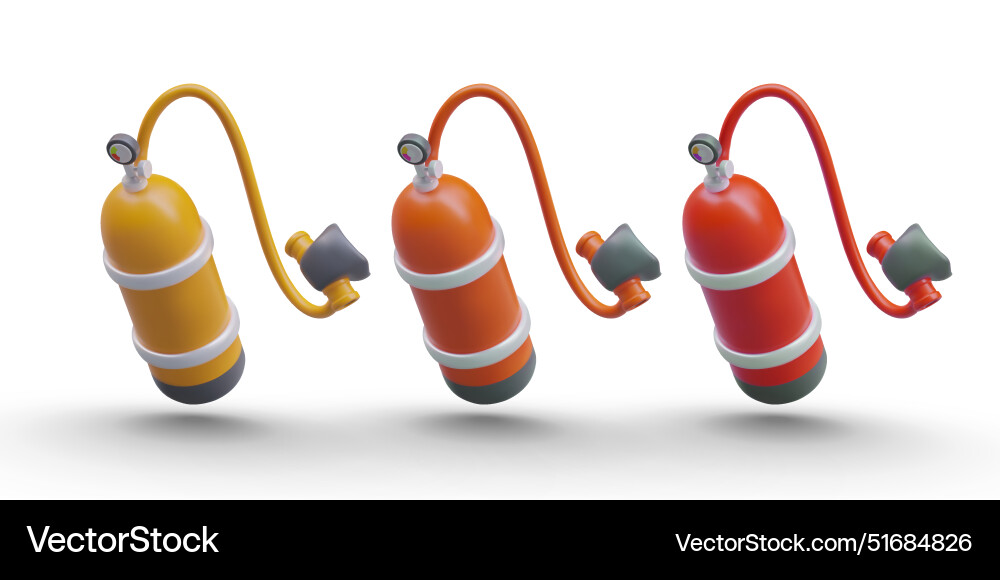 Yellow orange red balloon for scuba diving Vector Image