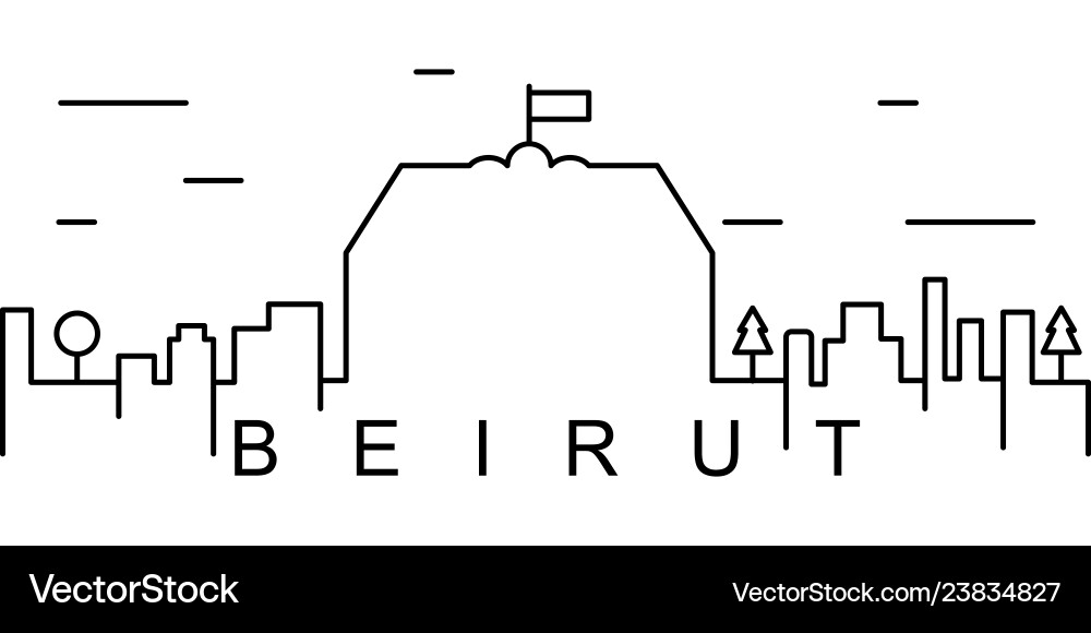 Beirut outline icon can be used for web logo Vector Image