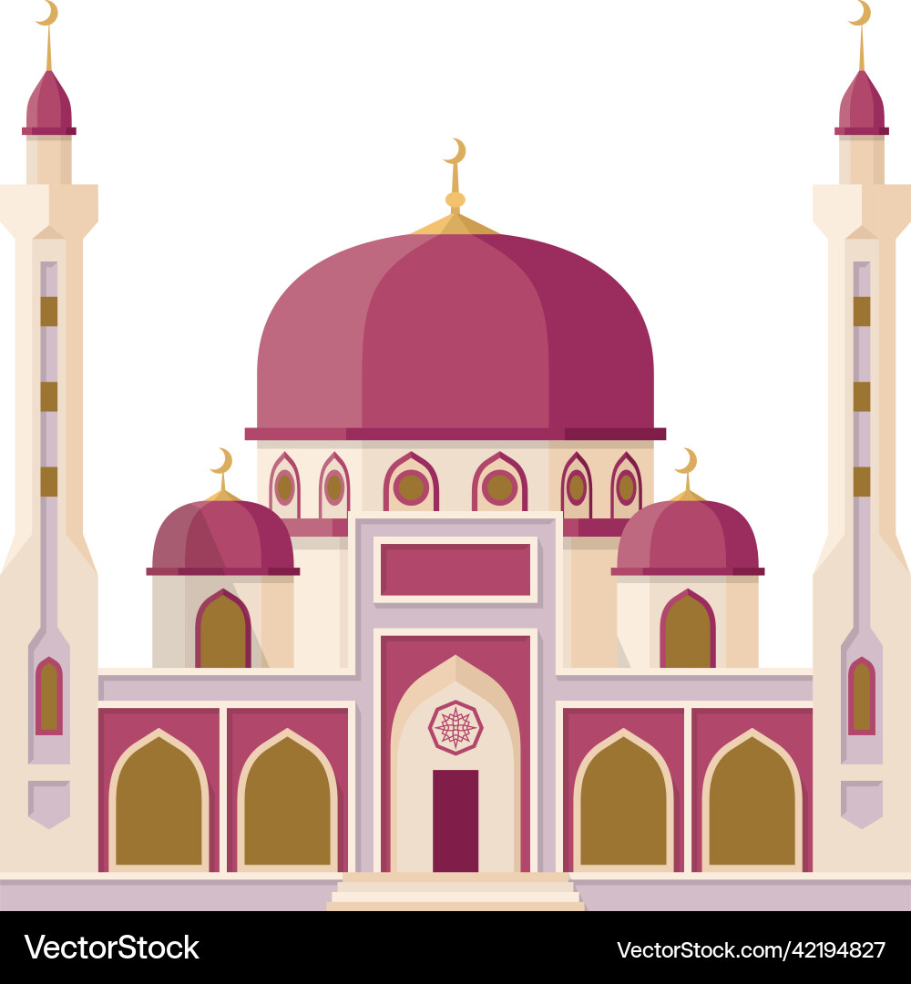 Cartoon mosque islamic building arabian Royalty Free Vector